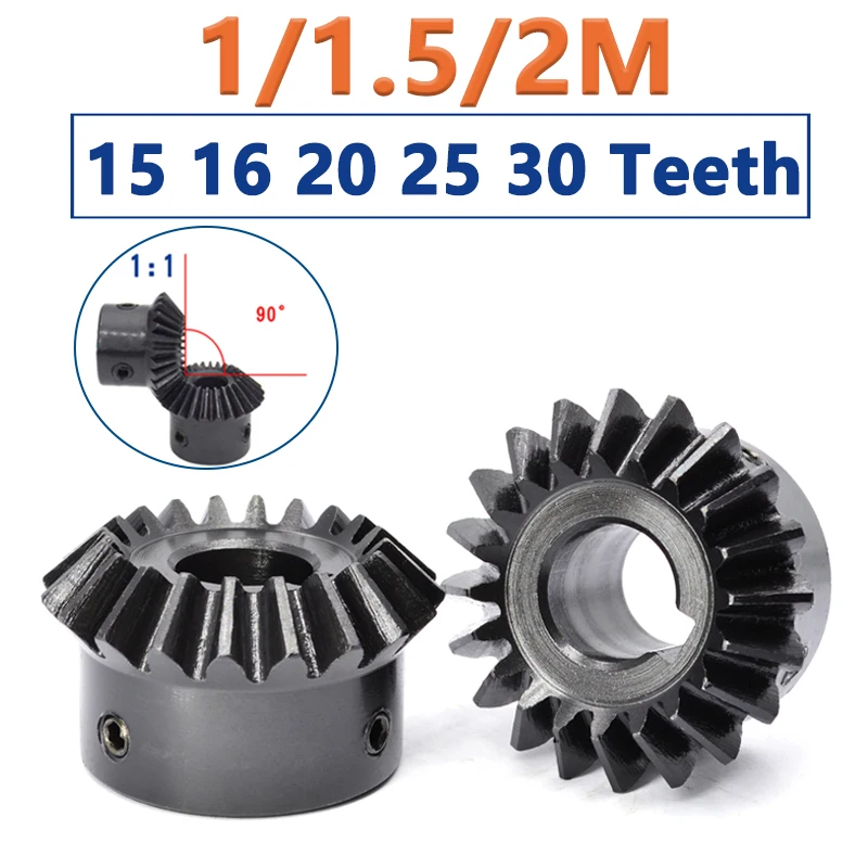 1pcs 1:1 Bevel Gear 1M/1.5M/2M 15 16 20 25 30 Teeth 90 Degrees Meshing ...