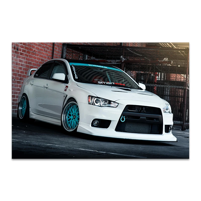 White Stanced Evo X