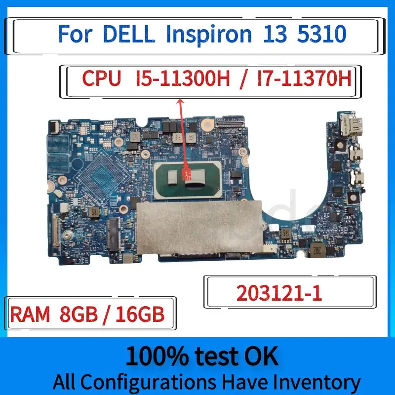 203121-1-Mainboard-For-DELL-Inspiron-13-5310-Laptop-Motherboard-CPU-I5 ...