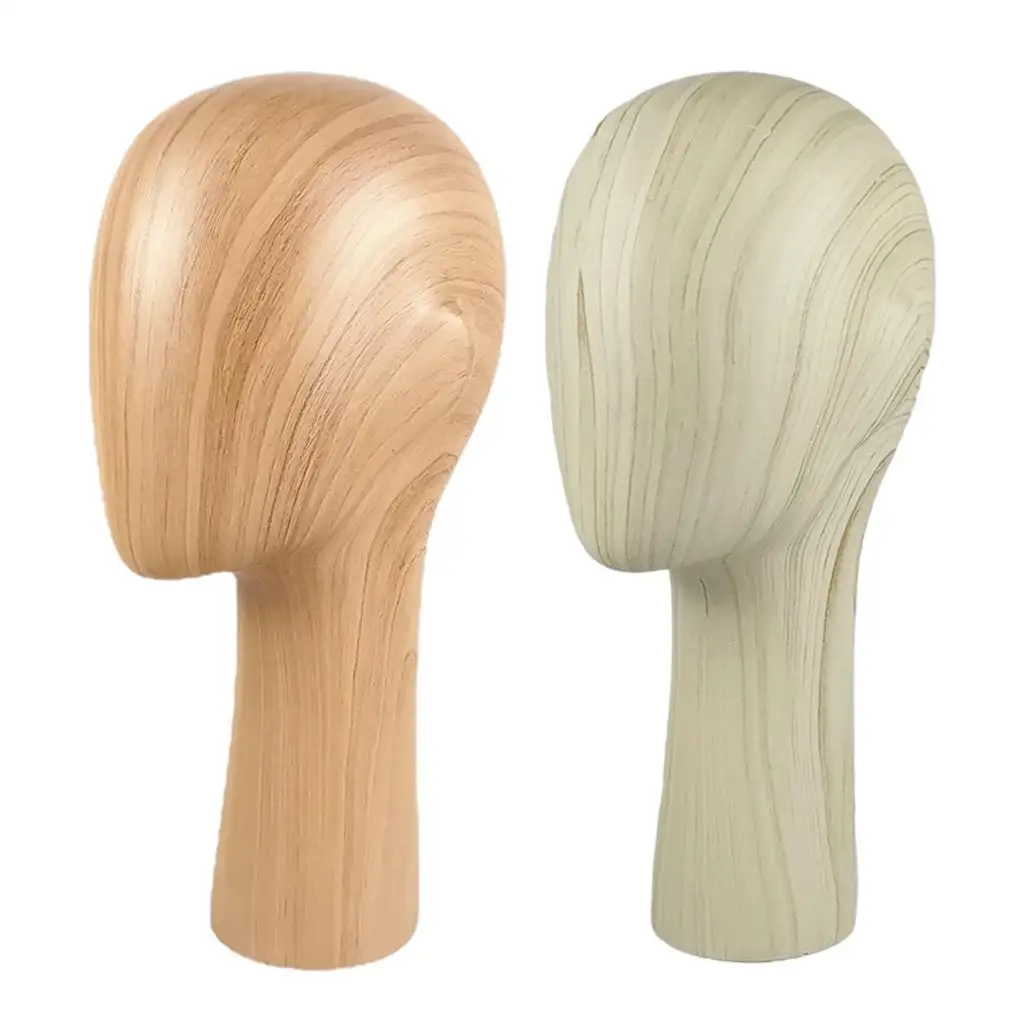 Fiberglass-Display-Head-for-Hat-Making-56-5-cm-Height-Head-Natural-Wood ...