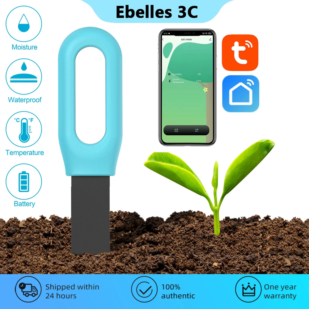 Tuya Soil Moisture Meter Smart Garden Bluetooth Plant Soil Temperature ...