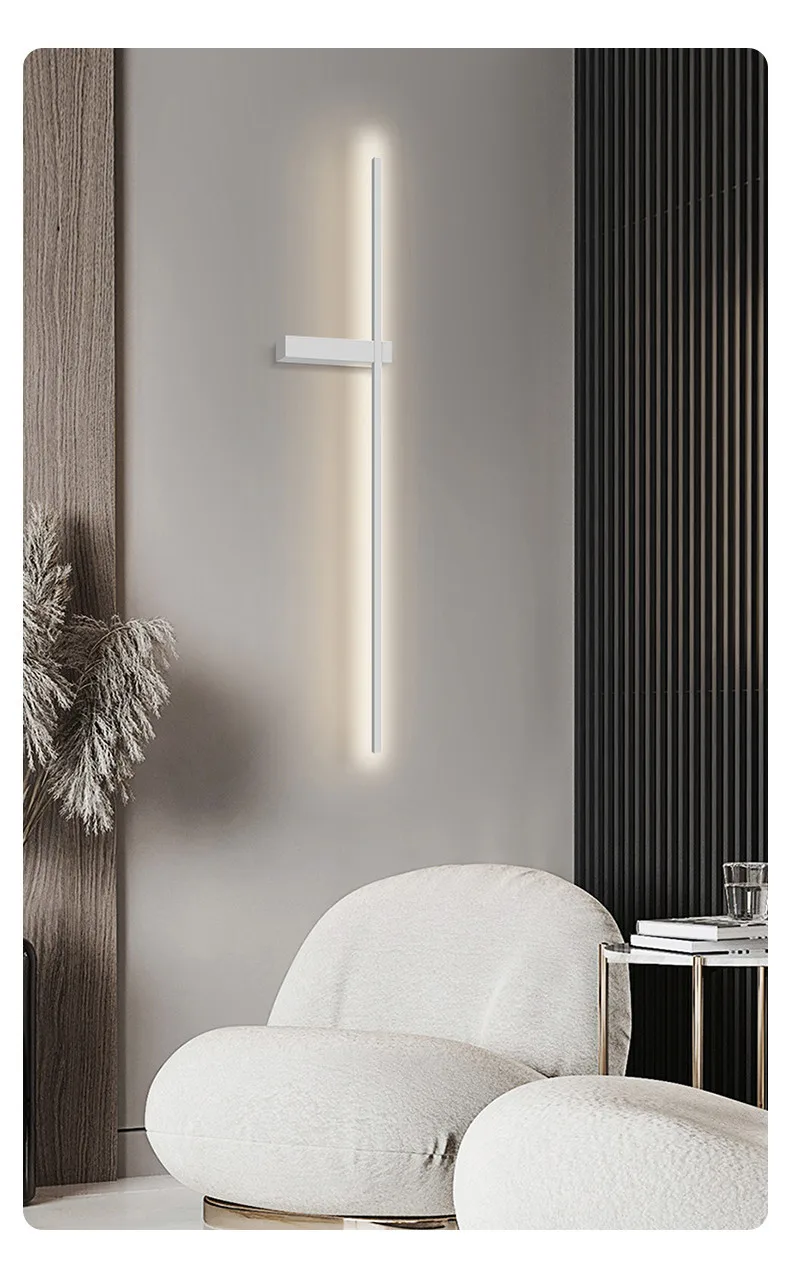 Настенная лампа с длинной полосой, современный минималистичный ...