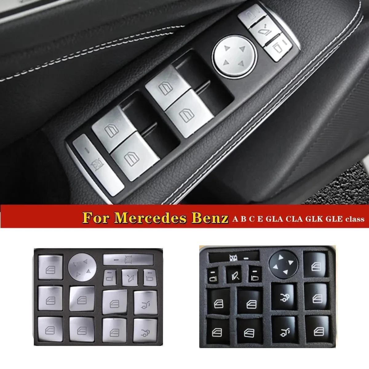 For Mercedes Benz W204 Gla X156 Cla C117 A W176 B W246 Class Car Window Glasses Lift Button ...