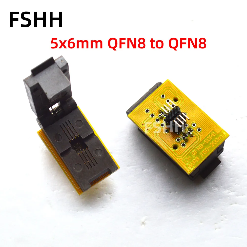 1Pcs WSON8 QFN8 5X6มม.ถึง DFN8 QFN8 6X8มม.ซ็อกเก็ตทดสอบ DFN8 WSON8 MLF8 ...