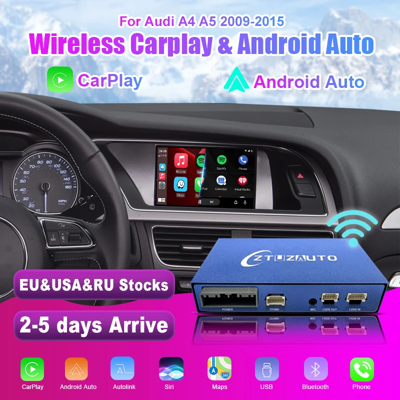 Wireless-Apple-CarPlay-Android-Auto-Interface-for-Audi-A4-B8-A5-2009 ...