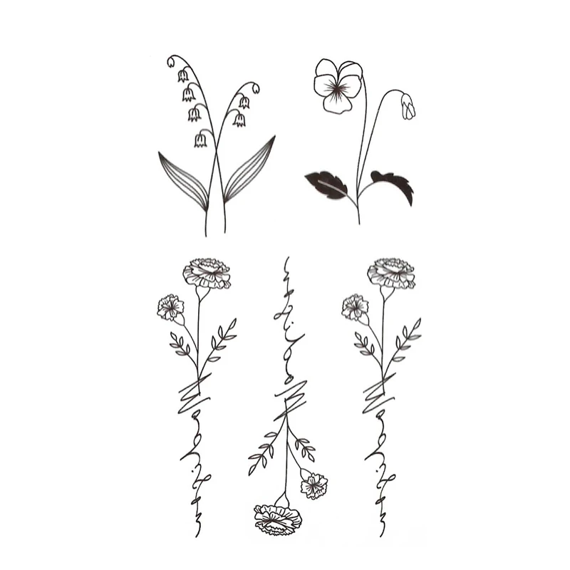 Simple Flower Tattoo Outline