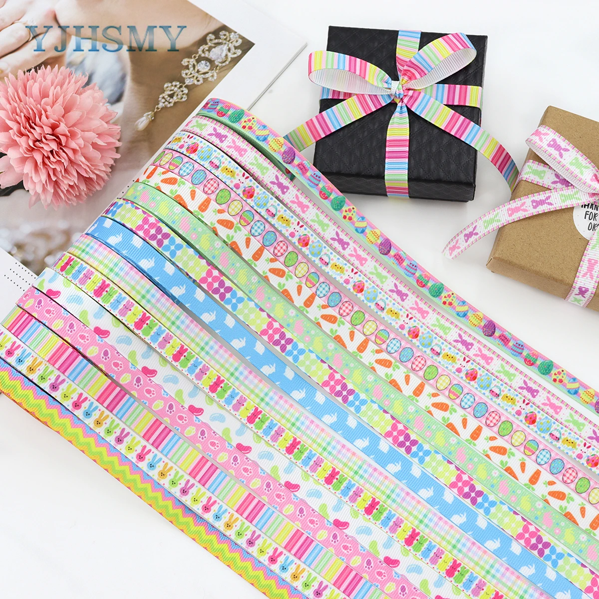 Easter-Grosgrain-Ribbons-Colorful-Stripe-Plaid-Ribbon-Egg-Bunny-Carrot ...