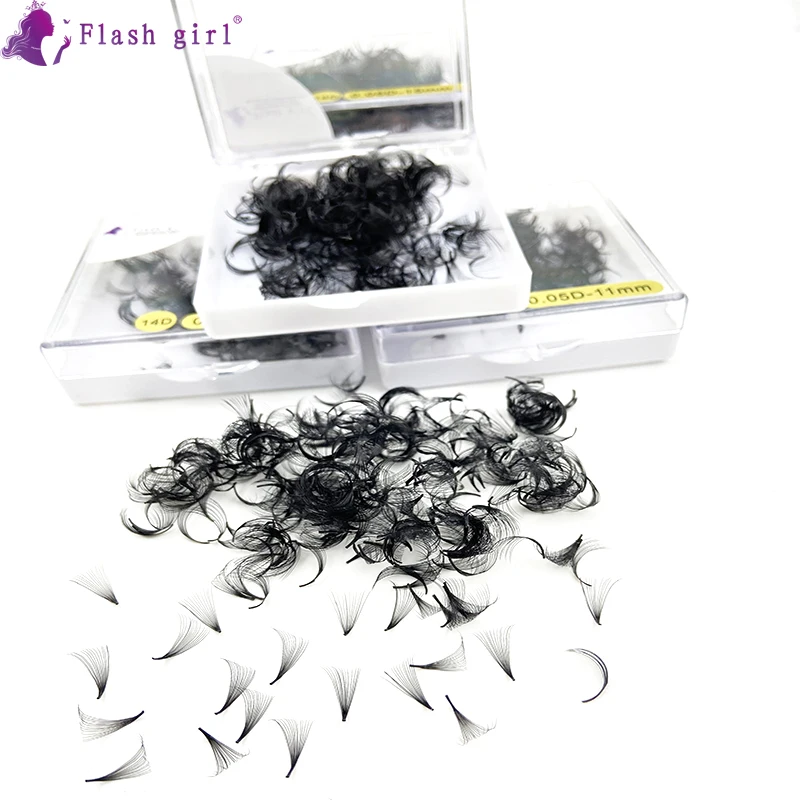 Flash girl Top quality 500 Fans Promade Eyelash Extension Loose Fan 14D ...