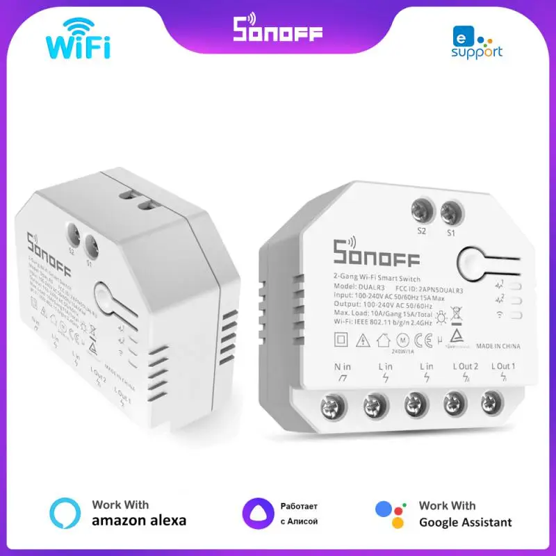 SONOFF-DUALR3-R3-Lite-MINI-WIFI-Smart-Switch-2-Gang-Dual-Relay-Module ...