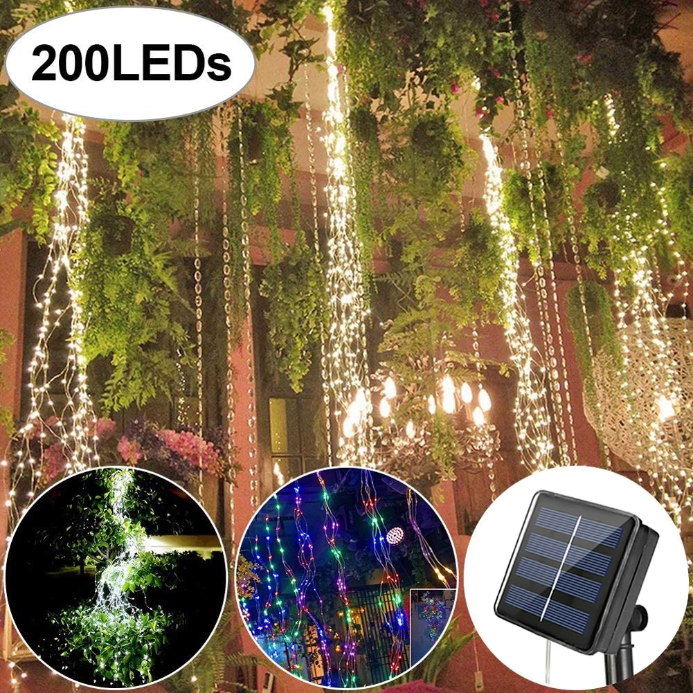 1set Solar String Light, 10 Strands 200 LEDs Hanging Vine Tree Lights ...