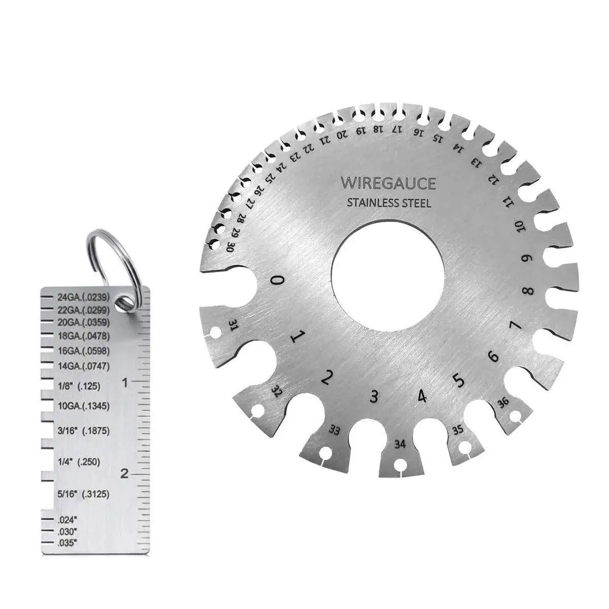 0 36 Round AWG SWG Wire Gauge Thickness Ruler Gauge Diameter Stainless