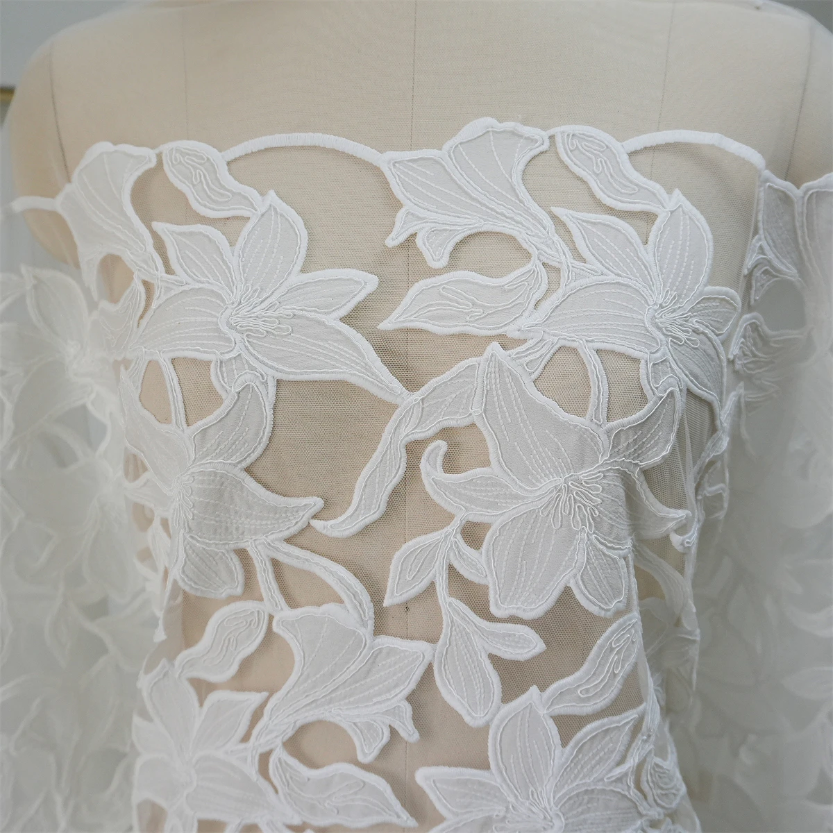 2026 NEW Appliques for Wedding Dresses Mesh Lace Fabric 1yard 120cm ...