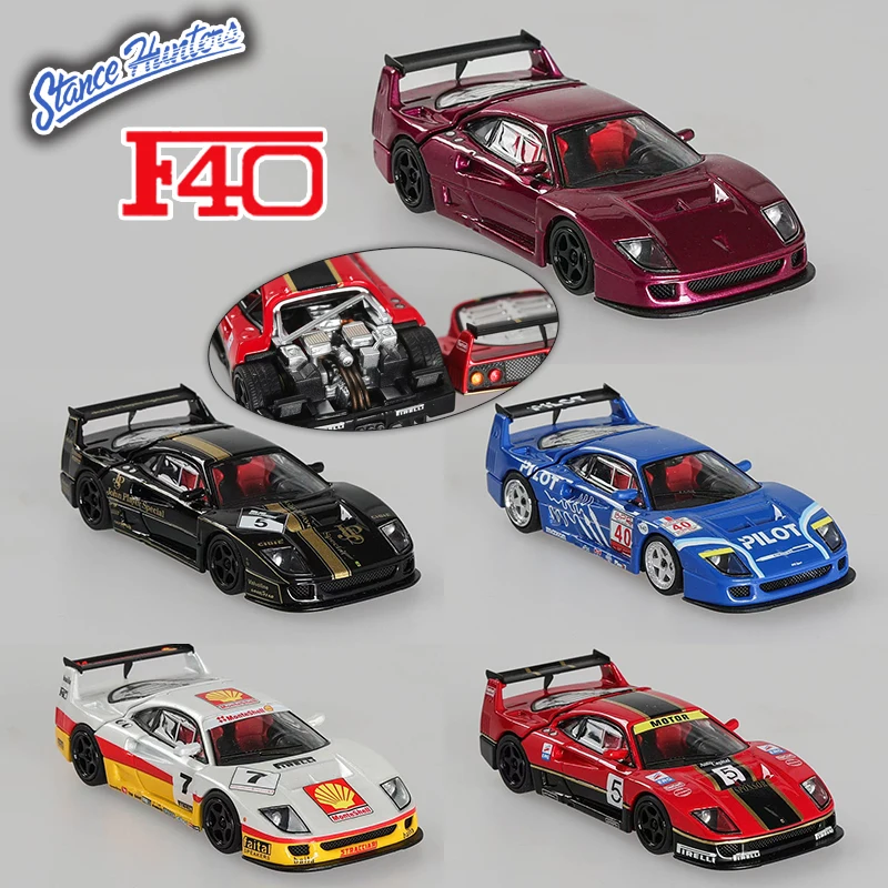 SH In Stock 1:64 F40 LM Opened Hood Diecast Diorama Car Model Toys ...