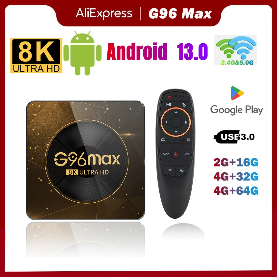 2023 Android 13 G96 Max A13 Cortex-a53 Smart Tv Box 4g 64gb 32g 8k Dual ...