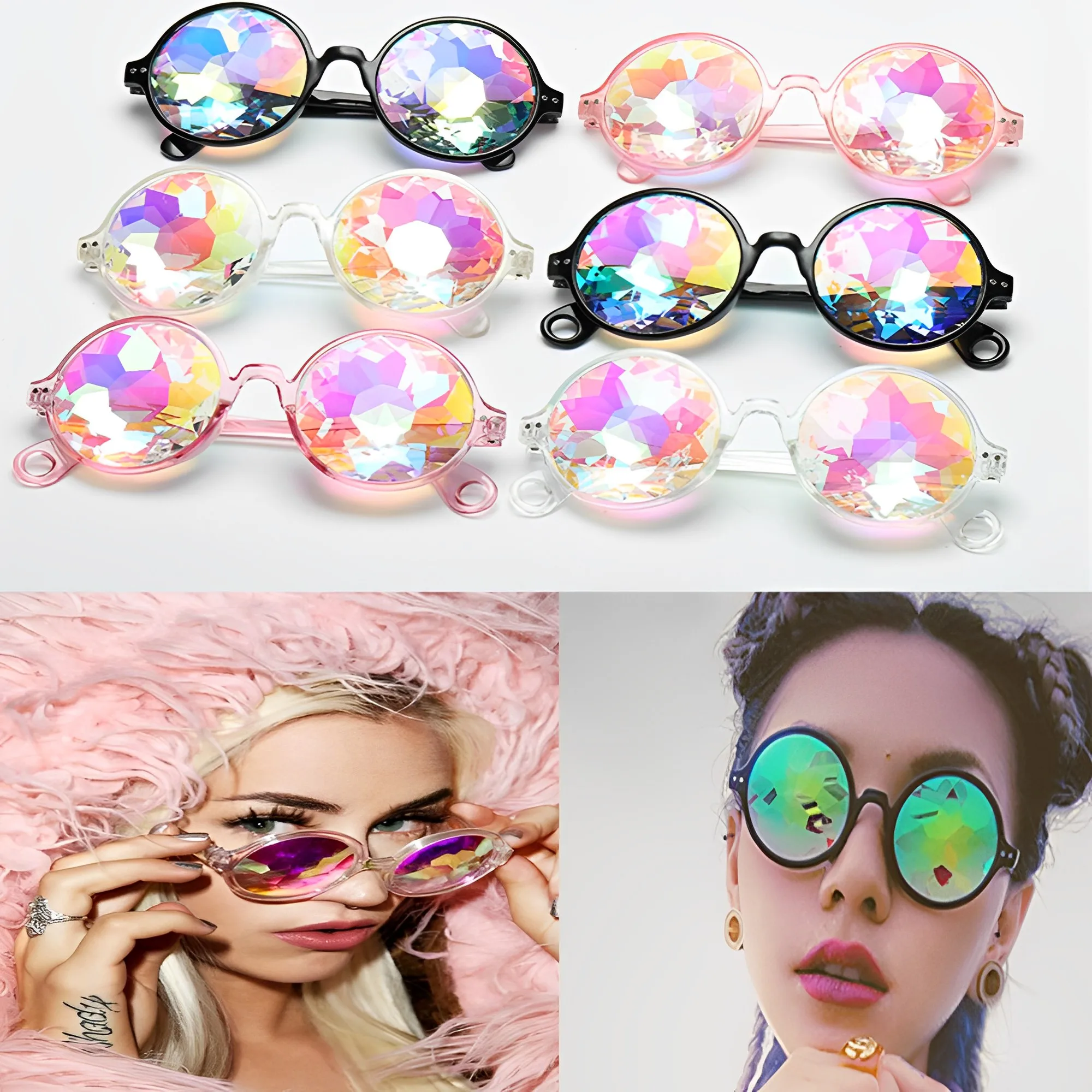 Kaleidoscope Glasses Rainbow Prism Diffraction Crystal Lenses ...