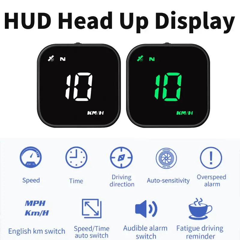 Car HUD Head Up Display with Tired Driving Reminder Portable LED Head ...