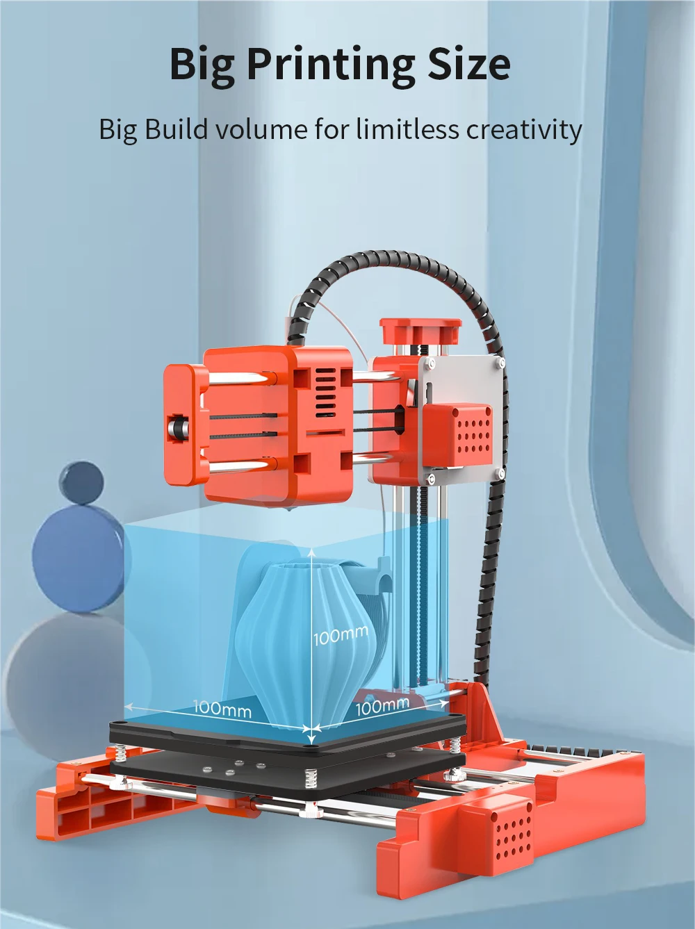 TISHRIC Newest Easy 3D Printer Full Metal Frame High Precision Children ...