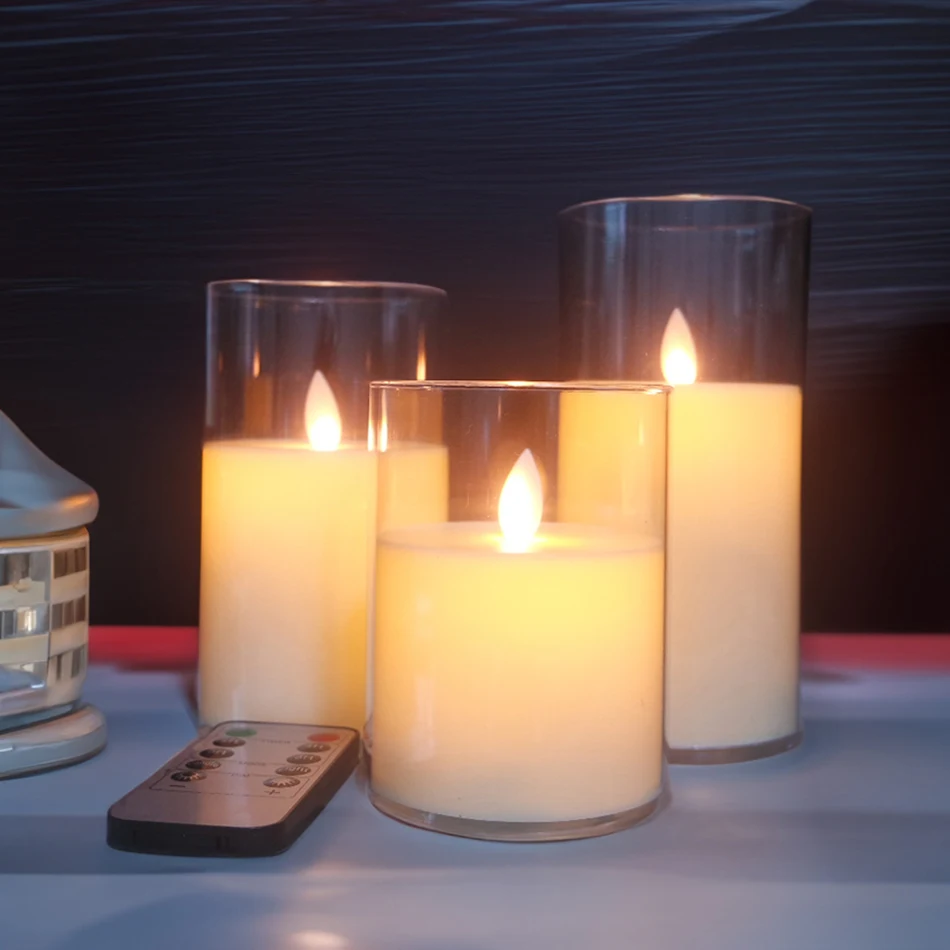 Battery Operated Remote LED Candle Light,Swing Wick,Christmas Candles ...