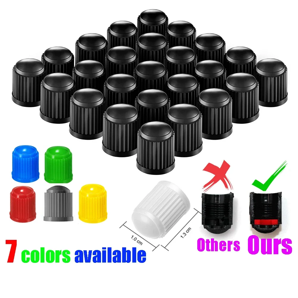 Tyre Valve Dust Caps Valve Stem Covers Plastic Tire Caps With O Rubber ...