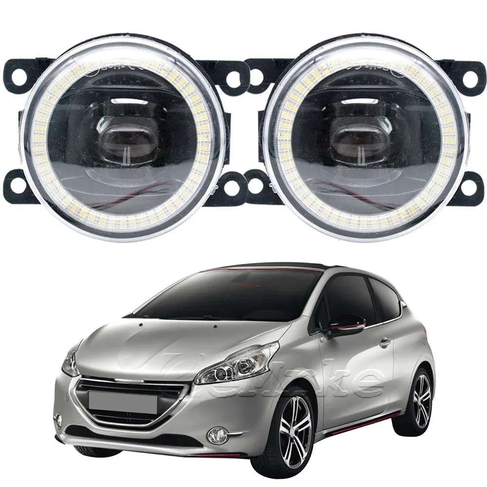 2-X-Car-Led-Fog-Lights-Assembly-Angel-Eyes-DRL-PTF-Lens-15W-12V-for ...