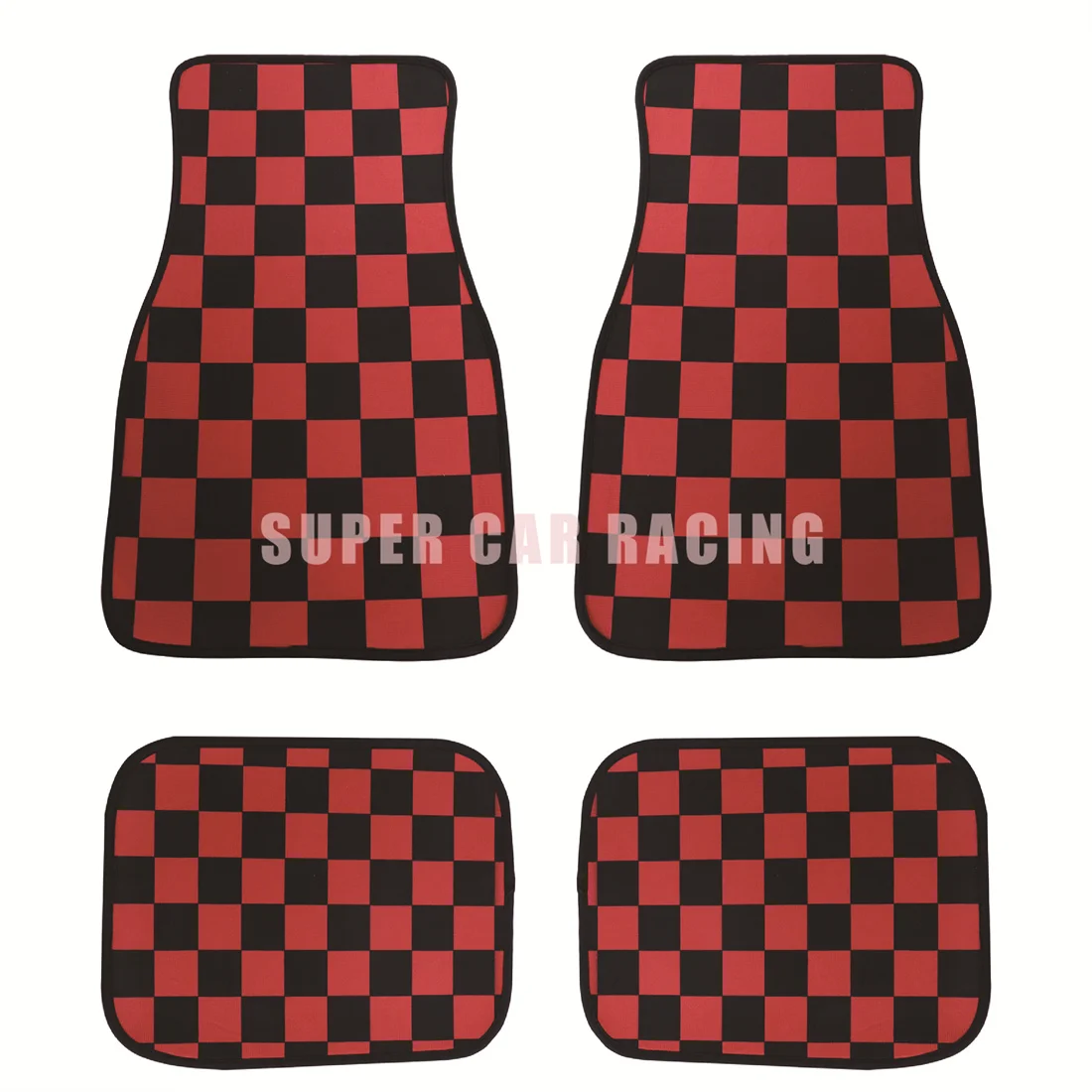 Jdm Racing Cluture Red Checkered Car Floor Mat Accessories Classical ...