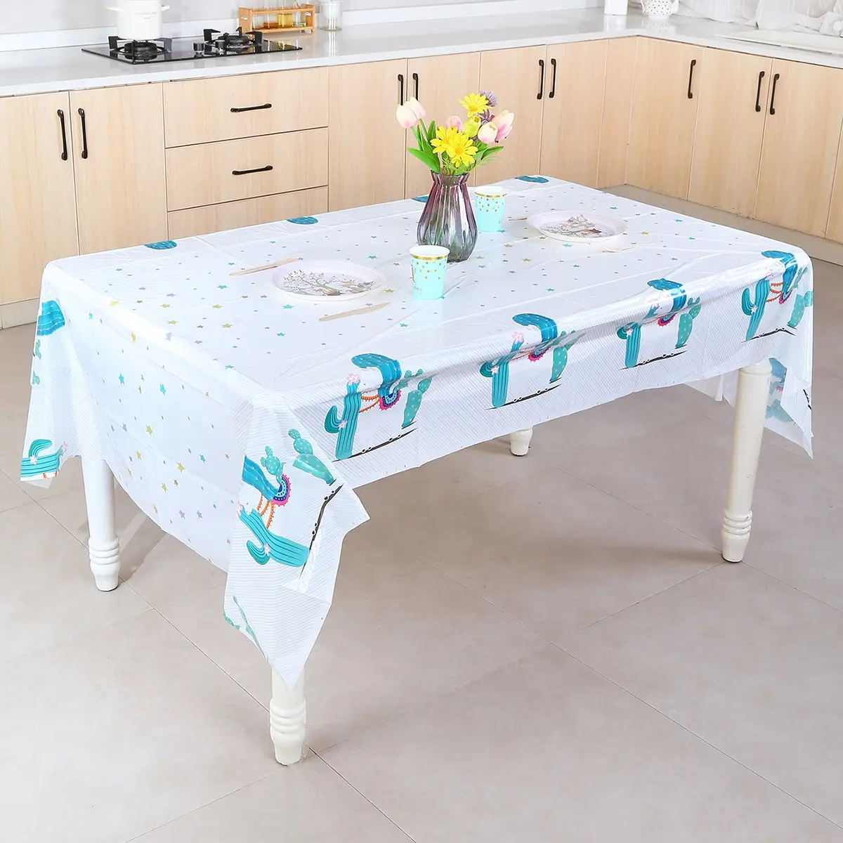 Baby Shower Disposable Table Cover Alpaca Tablecloth for Girl Boy ...