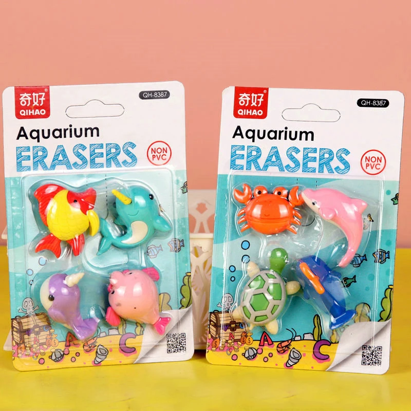 Aquarium-Eraser-Cartoon-Cute-Removable-Elephant-Skin-Dolphin-Turtle ...