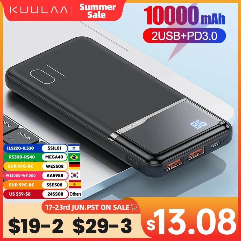KUULAA-Power-Bank-10000mAh-Portable-Charging-PowerBank-10000-mAh-USB ...