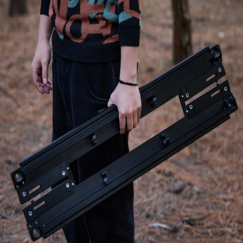 IGT-2-3-4-Unit-Folding-Frame-Black-Aluminum-Alloy-Picnic-Camping-Table ...