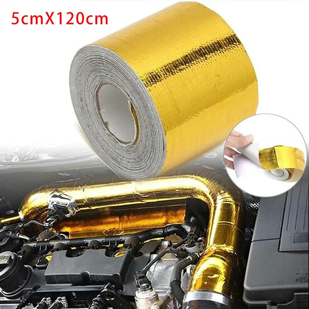 1-Roll-Gold-Thermal-Exhaust-Tape-Air-Intake-Heat-Insulation-Shield-Wrap ...