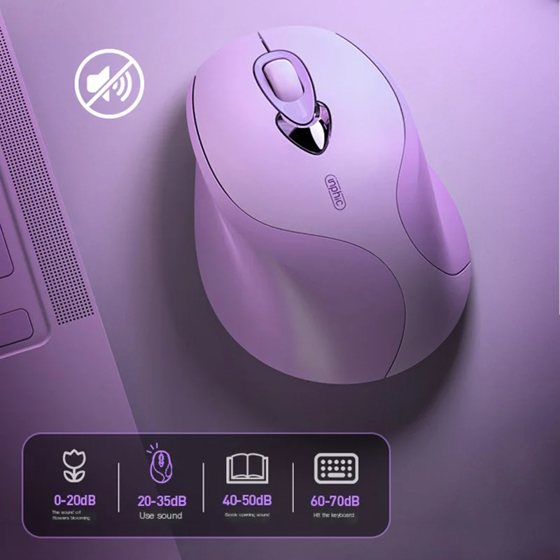 Rat-n-inal-mbrico-con-Bluetooth-Mouse-morado-silencioso-USB-ergon-mico ...