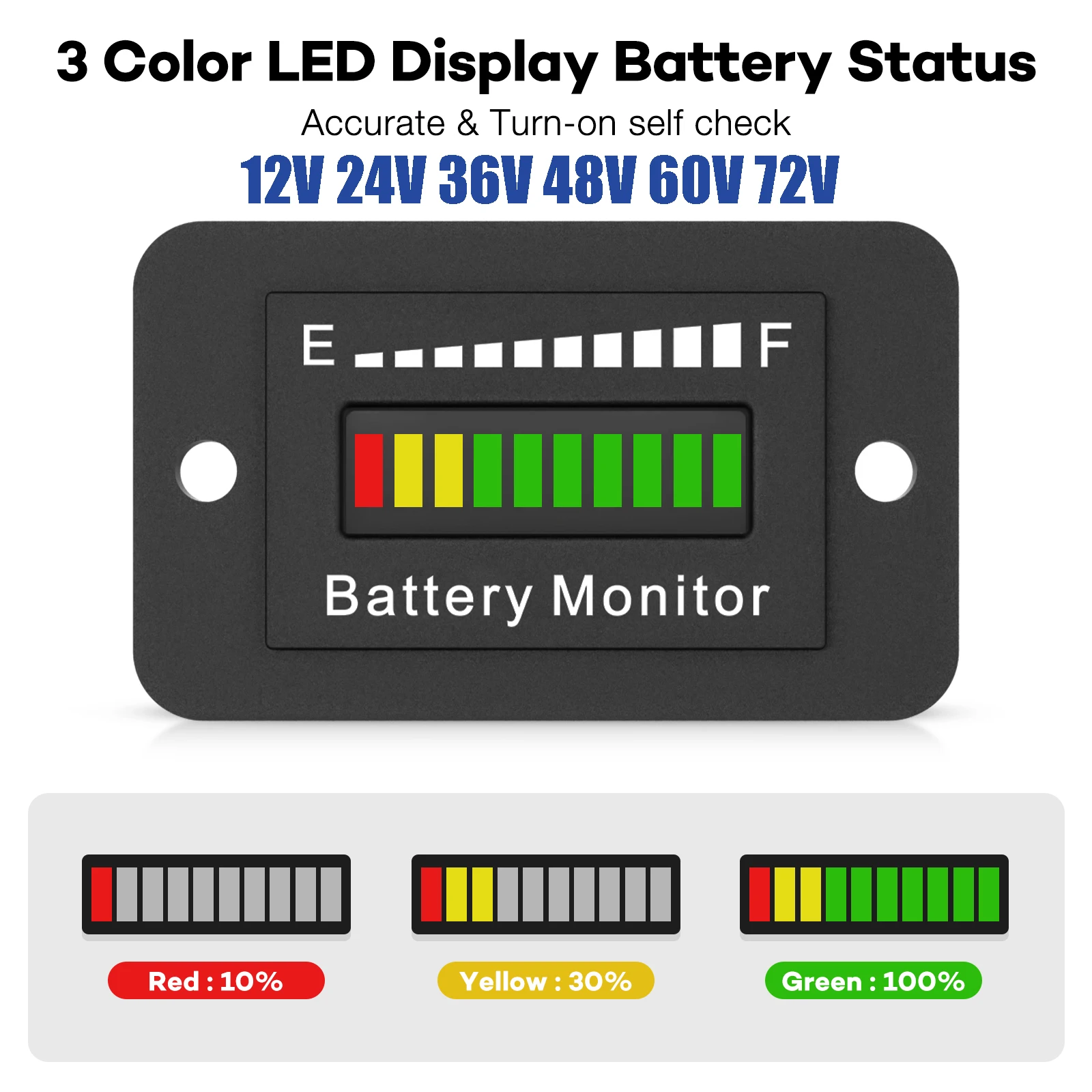 LED-Battery-Meter-Battery-Level-Monitor-12V-24V-36V-48V-60V-72V ...