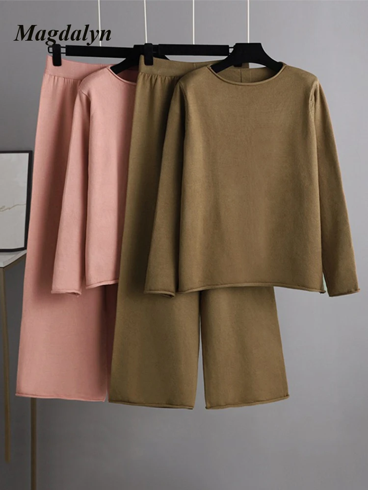 Magdalyn-Women-Knitted-Sweater-Set-Casual-Long-Sleeves-O-Neck-Pullovers ...