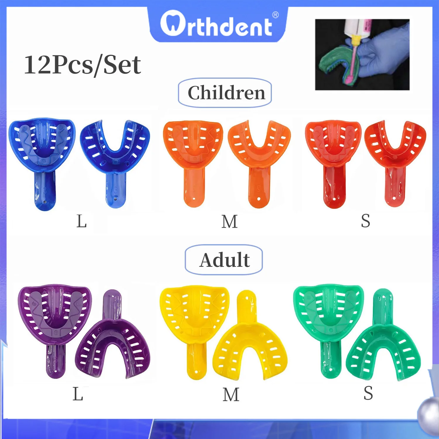 12Pcs-Set-Disposable-Plastic-Dental-Impression-Trays-Adult-And-Children ...