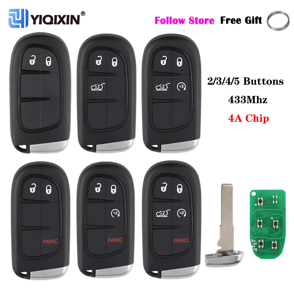 YIQIXIN-2-3-4-5-Buttons-Remote-Car-Key-Keyless-Fob-For-Jeep-Cherokee ...