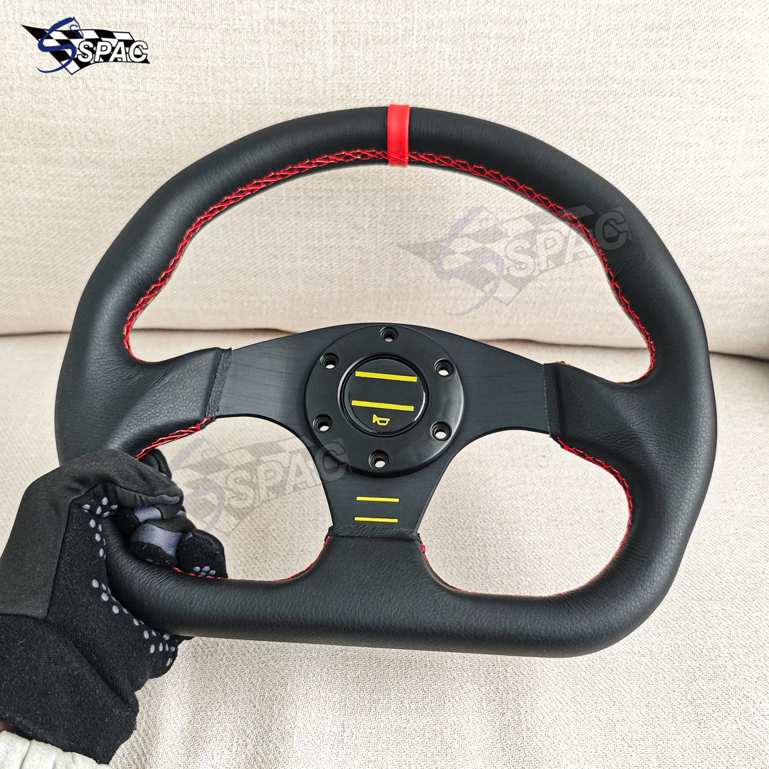 13inch SIM Race Gaming Steering Wheel D Shape Sports Style Steering ...