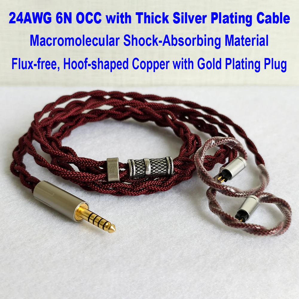 IEM Earphone Upgrade Cable 24AWG 6N OCC Silver Plated Wire in Ear ...