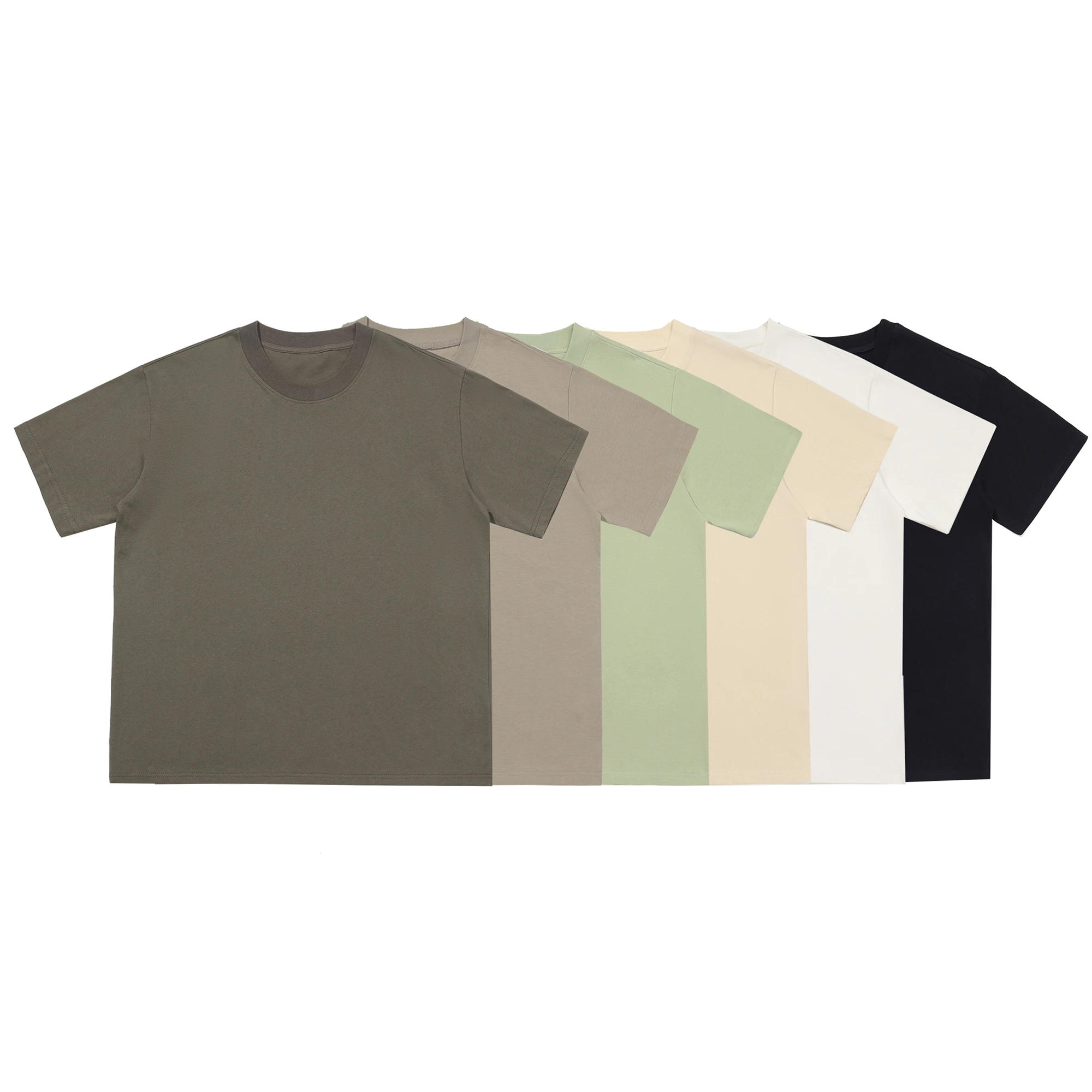 Summer-High-Quality-Solid-Color-T-Shirts-Oversized-Loose-100-Cotton ...