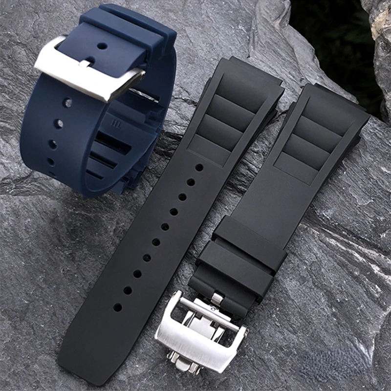 For Richard Mille Waterproof Imported Silicone Watchbands 25mm Rm055 ...