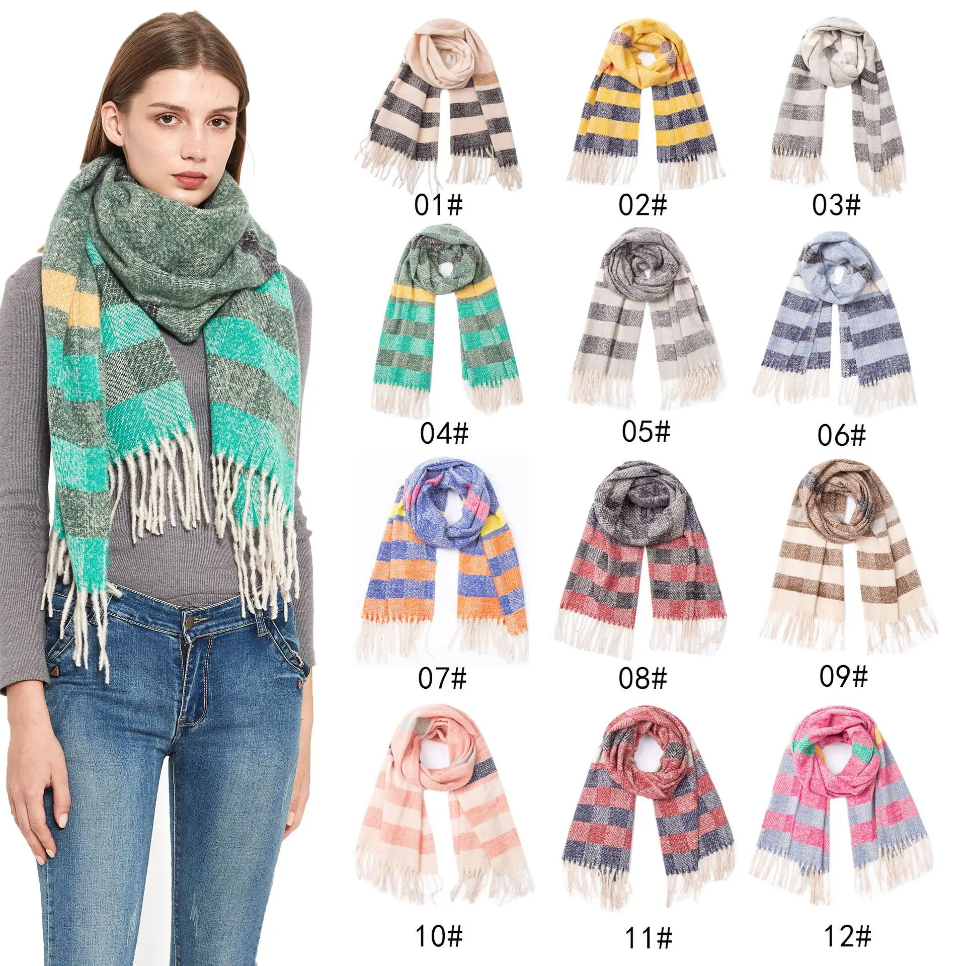 Multi-color-New-Autumn-Winter-Male-Female-Student-Scarf-Knitted-Fashion ...