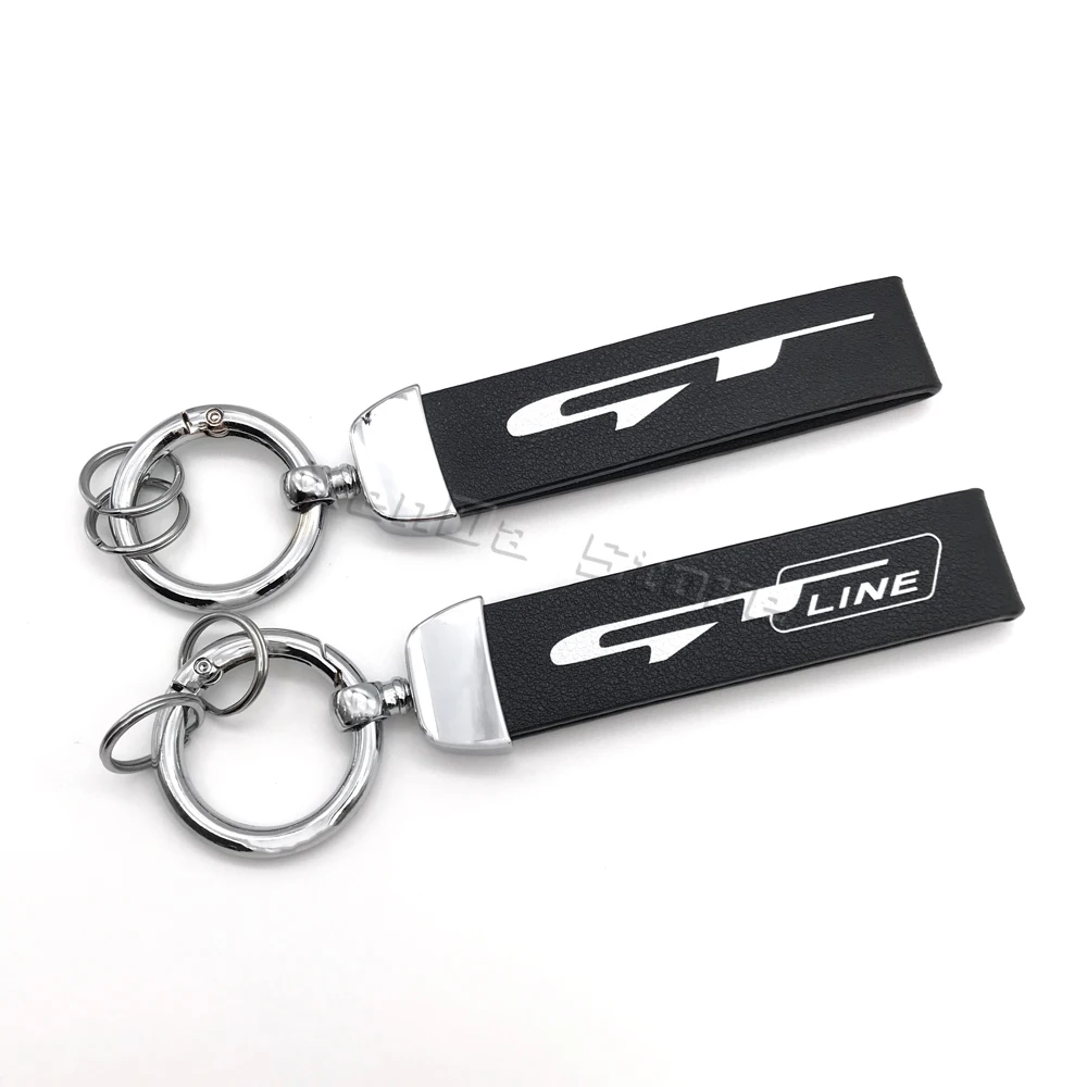 Leather-Car-Keychain-Key-Rings-Chain-For-KIA-GT-Line-Emblem-Logo-Rio ...