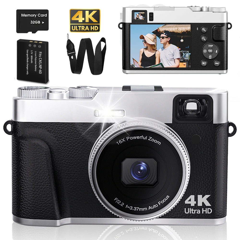 4K-Digital-Camera-with-Viewfinder-Flash-Dial-48MP-Digital-Camera-for ...