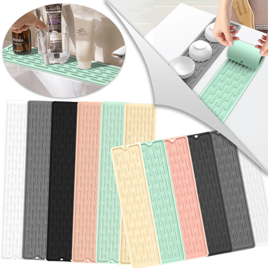 Silicone-Faucet-Mat-Drip-Protection-Pads-Faucet-Water-Catcher-Mat-Sink ...