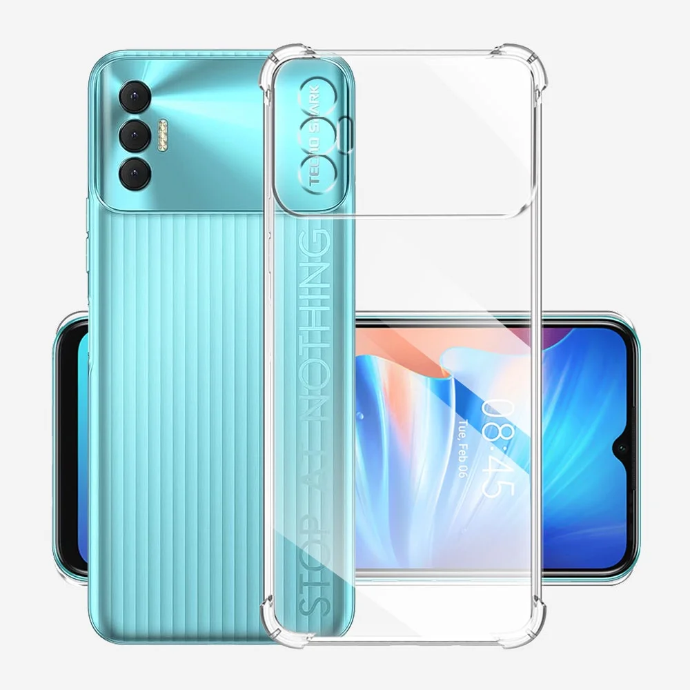 For-Tecno-Spark-8P-2021-KG7H-KG7-KG7n-Case-Clear-Shockproof-Silicone ...