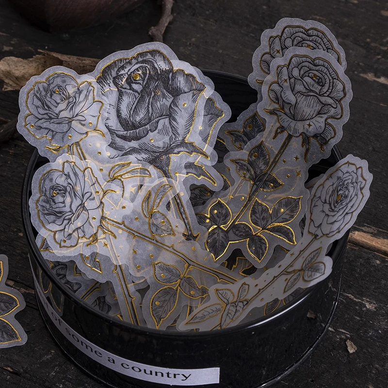 Dimi 20Sheets Bronzing Plant Stickers Flower Adhesive Label Litmus ...