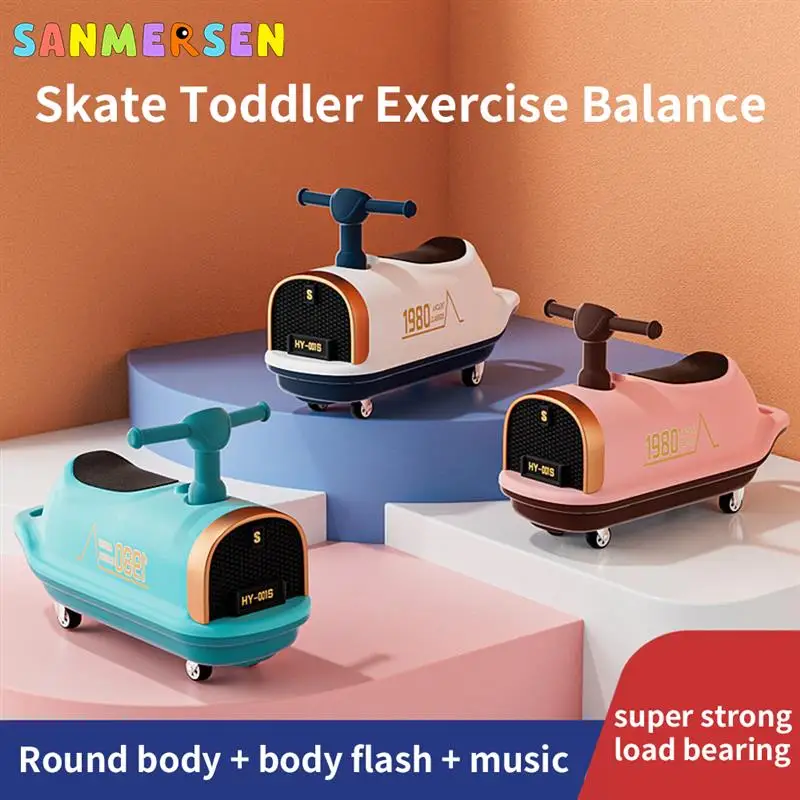 New-Children-s-Scooter-Four-wheel-Steering-Wheel-Swing-Car-yo-yo-Car ...
