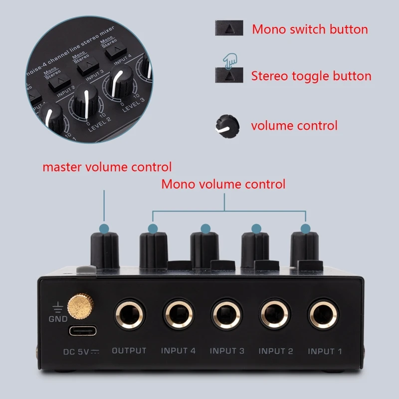 Audio-Mixer-Mini-Ultra-Low-Noise-Sound-Mixer-Ultra-Compact-Professional ...