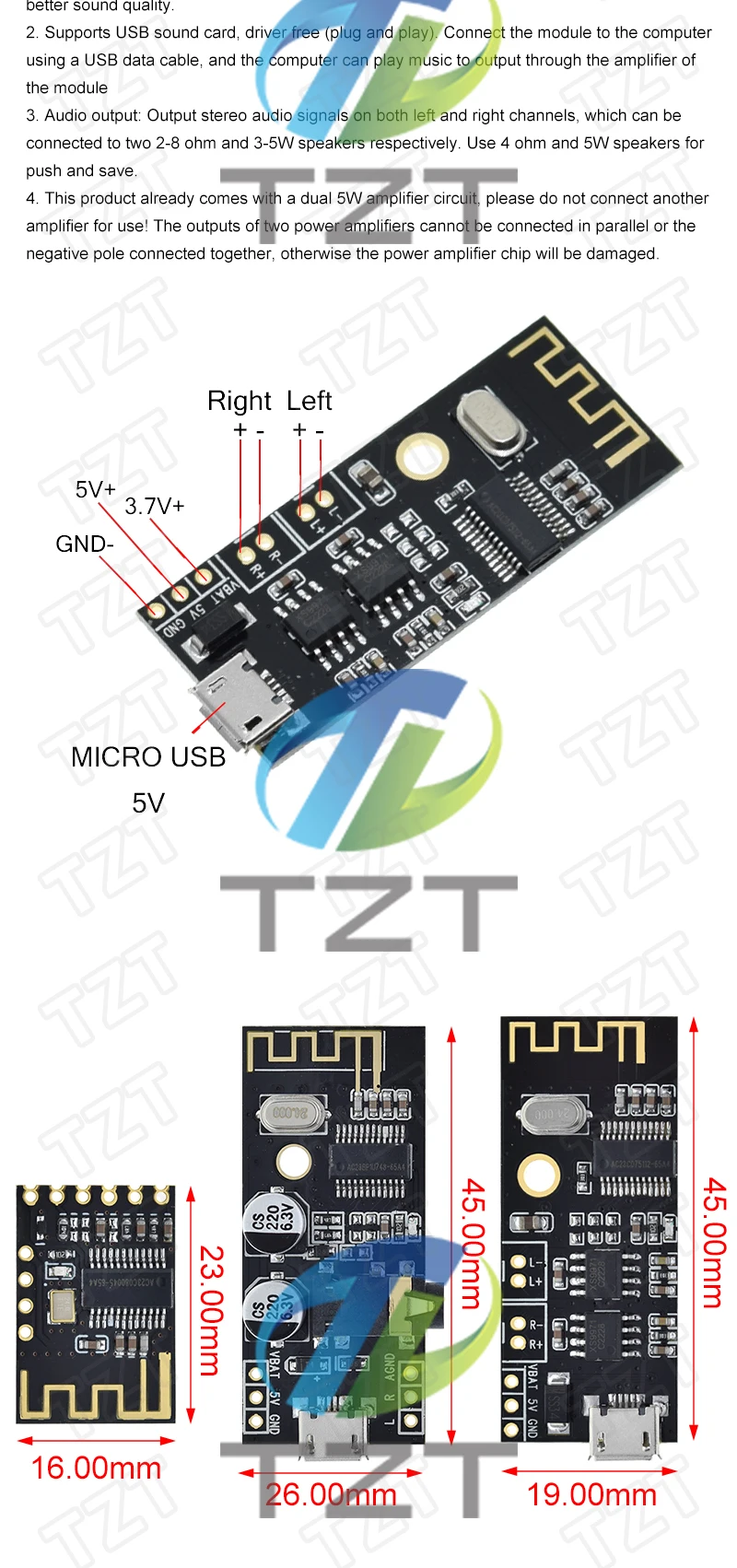 TZT MH-MX8 Bluetooth 5.0 MP3 Декодер | AliExpress