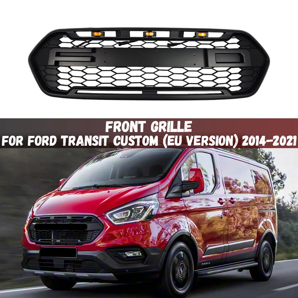 Car Front Grill Bumper Hood Honeycomb Mesh Grille W/ 3LED For Ford ...
