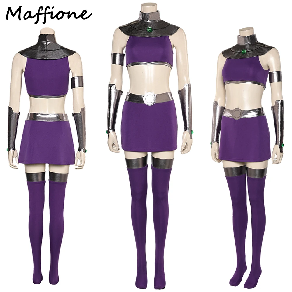 Starfire-Cosplay-Costume-Women-Disguise-Dress-Uniform-Purple-Skirts ...